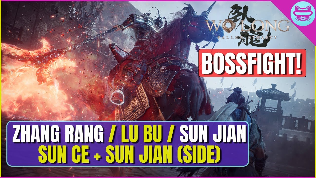 WO LONG Boss Fight Gameplay: ZHANG RANG, LU BU, SUN JIAN, SUN CE + SUN ...