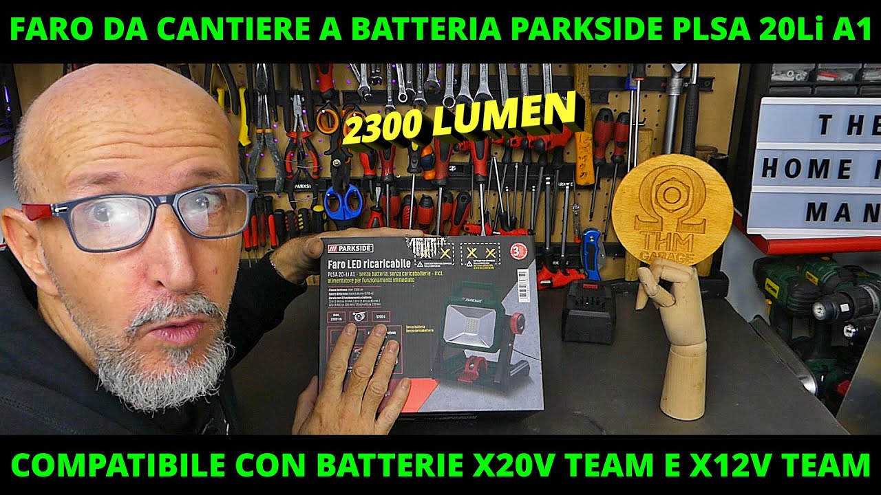 Parkside PLSA 20 Li A1 FARO A BATTERIA X20V team X12V team 2300 lumen ...