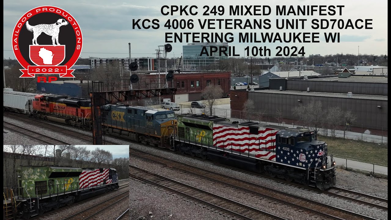 CPKC 249 With KCS 4006 Veterans Unit Leading Entering Milwaukee WI 4-10 ...