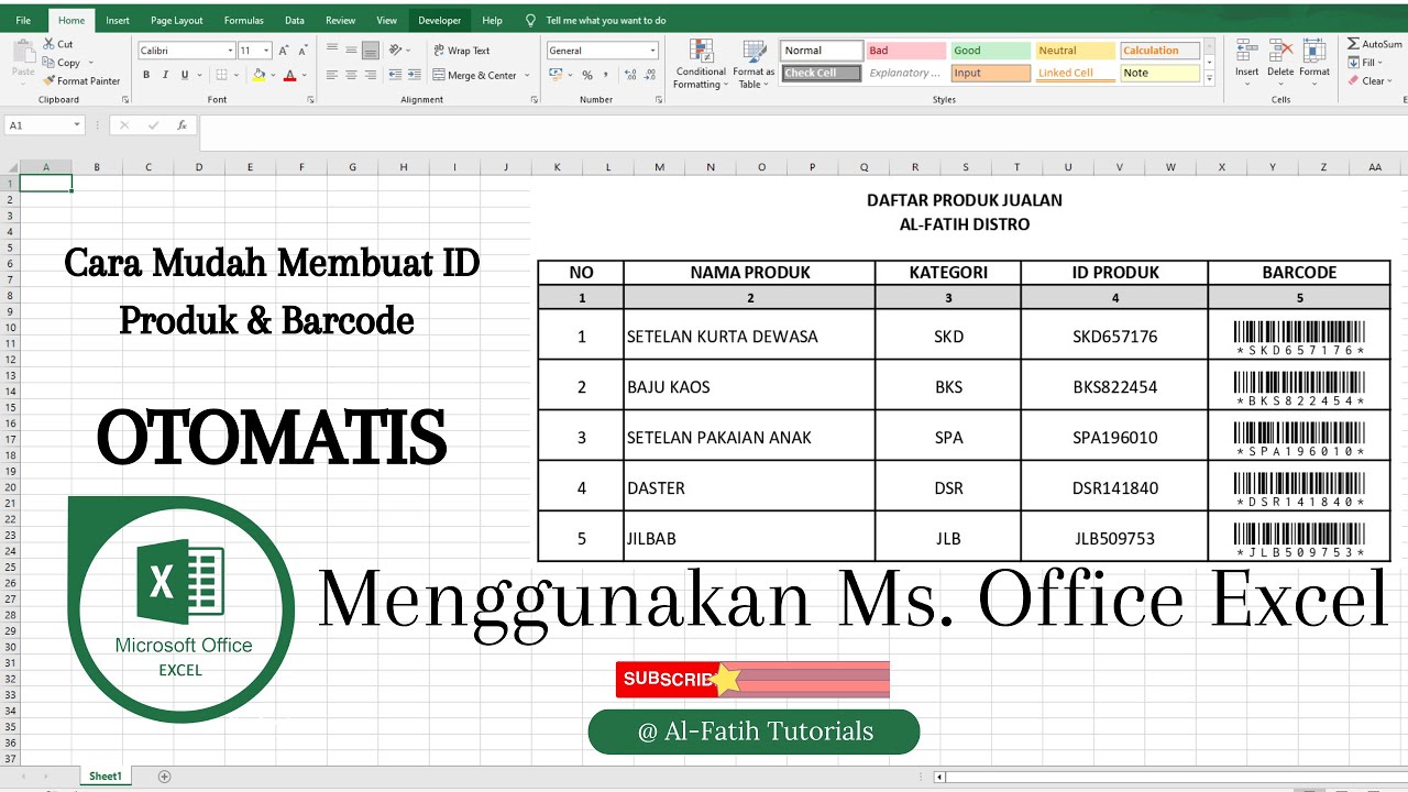 Tutorial Membuat ID Produk & Barcode Produk OTOMATIS Tahun 2023|Pintar ...