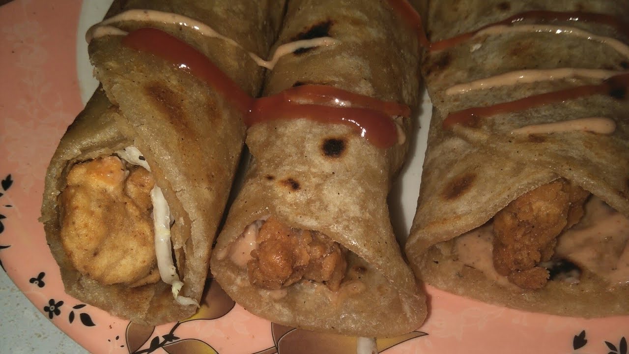 KFC zingRatha crispy Zinger paratha with hot souce homemade easy way ...