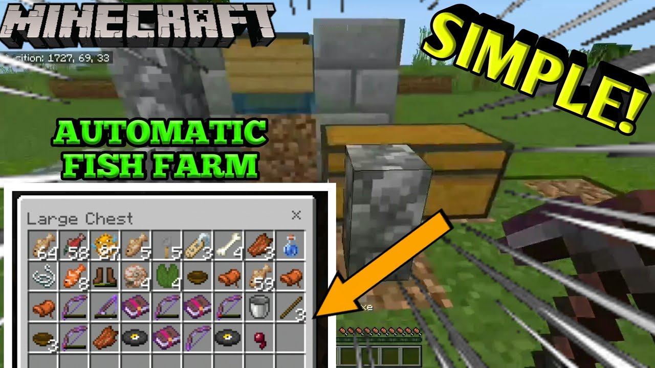 Simple AUTOMATIC FISH FARM in Minecraft Bedrock 1.16 | Tutorial - YouTube