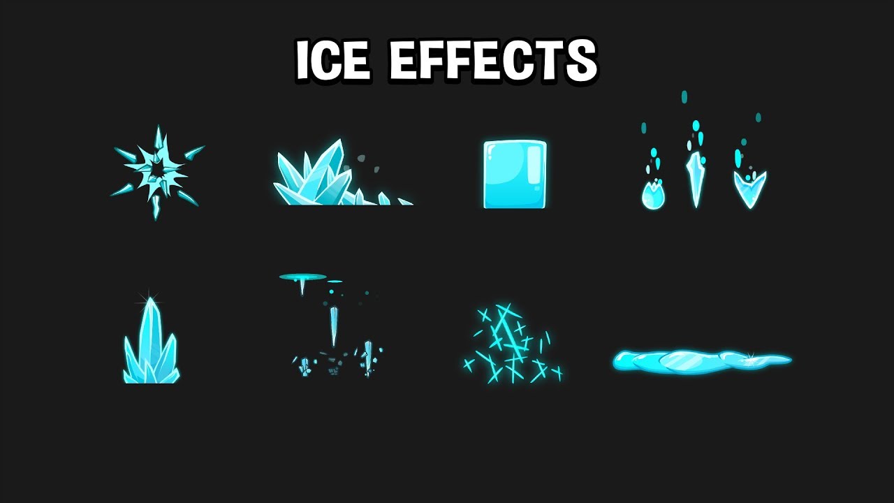 2d ice game effects pack - YouTube