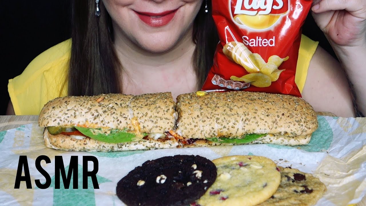 ASMR | SUBWAY TERIYAKI SANDWICH | In collaboration w | Moon Bear ASMR ...