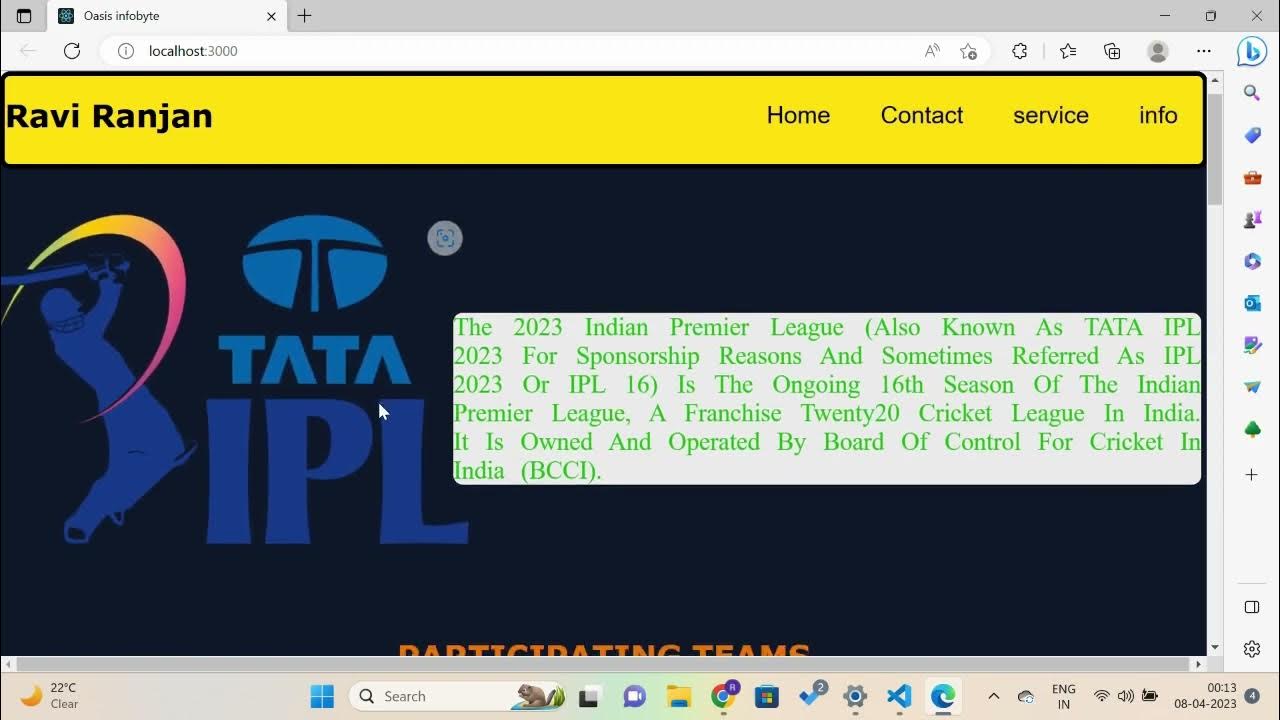 React js | Html | css | javascript |ipl - YouTube