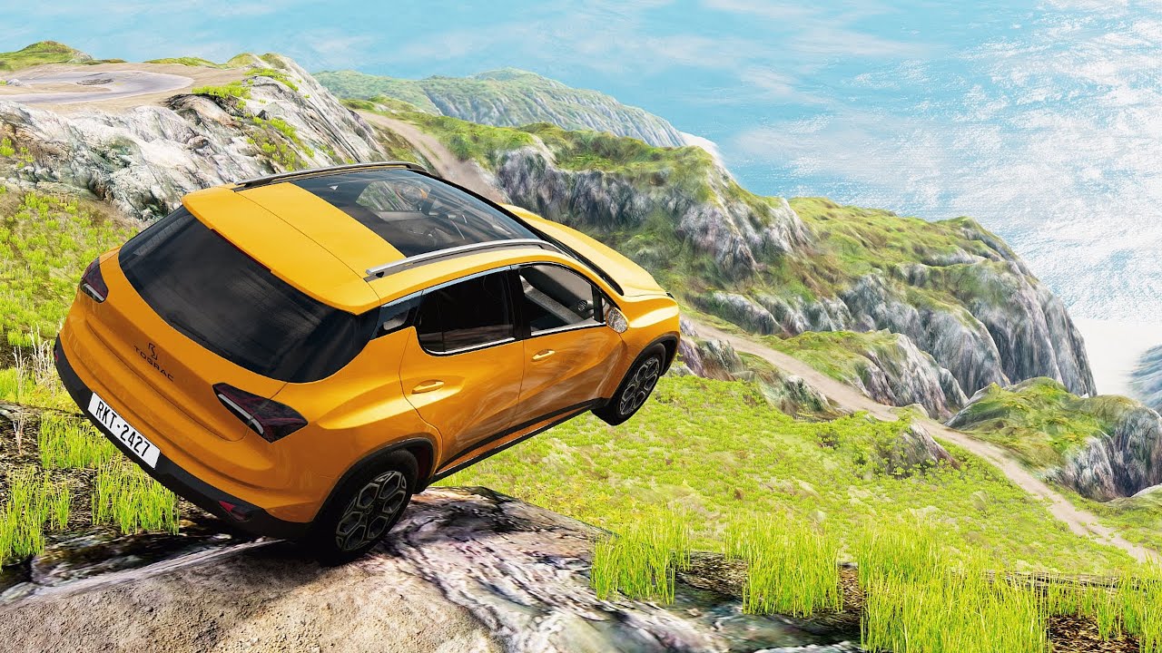 BeamNG drive | Cliff Drops Crashes #20 | BeamNG hub - YouTube