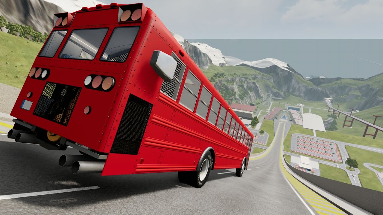 Bus Drag Race DansWorth D2500 Hight Speed Jumps & Crash Compilation & Red Bus & Drifting ...