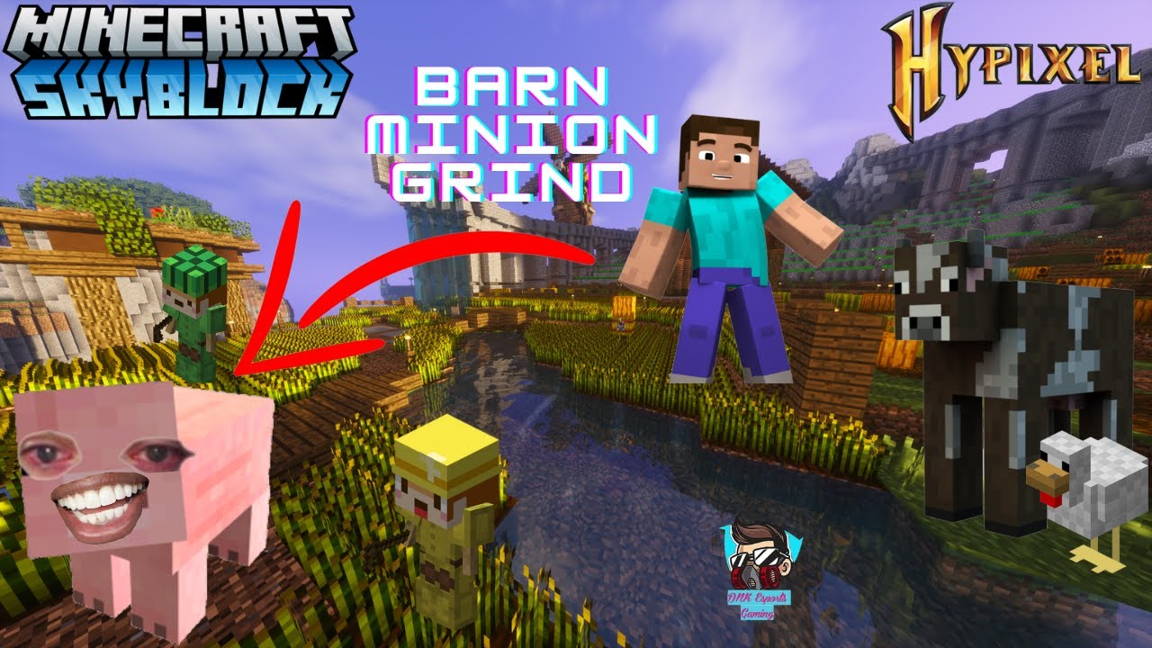 GRINDING FOR MINIONS BARN ISLAND TRAVELLING SKYBLOCK HYPIXEL MINECRAFT ...