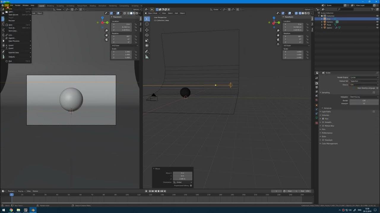 28 Студийное освещение в Blender 2 8 Cycles Бесшовный фон Уроки для начинающих на русском - YouTube