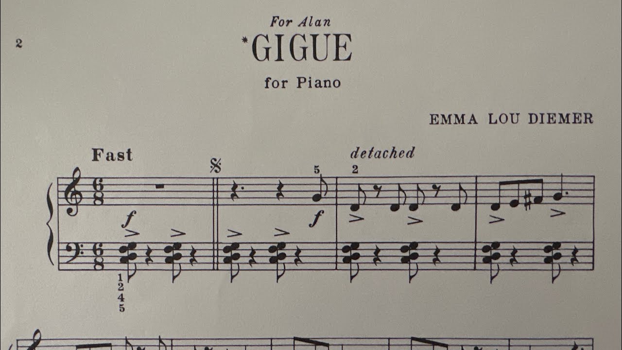 Gigue from Four Piano Teaching Pieces by Emma Lou Diemer - YouTube