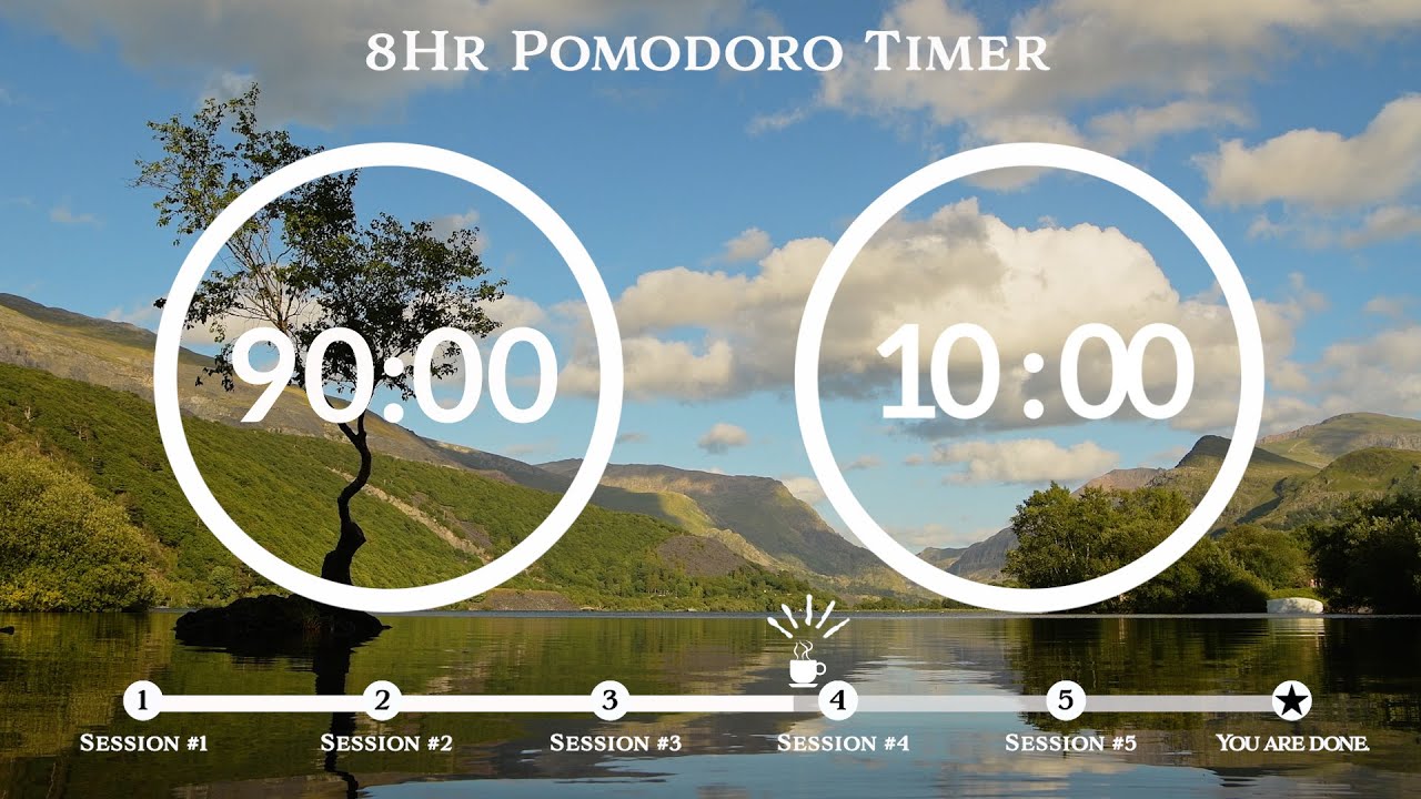 90 Minute Pomodoro Timer🌳 Forest & Lake 📚 8-Hour Study ⏱Pomodoro 90/10 ...