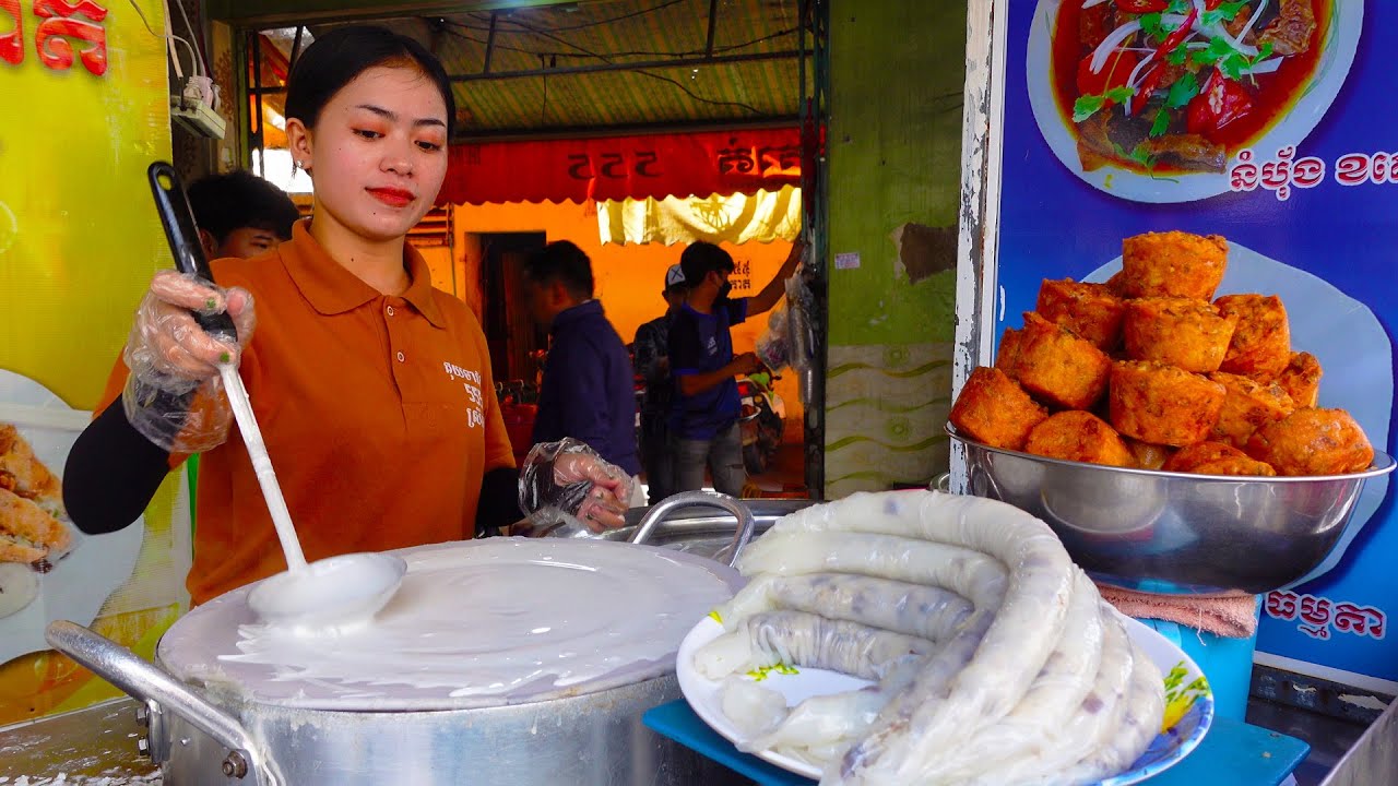 Since 1990 ! Popular Steamed Rice Rolls In Phnom Penh! Cambodian Street ...