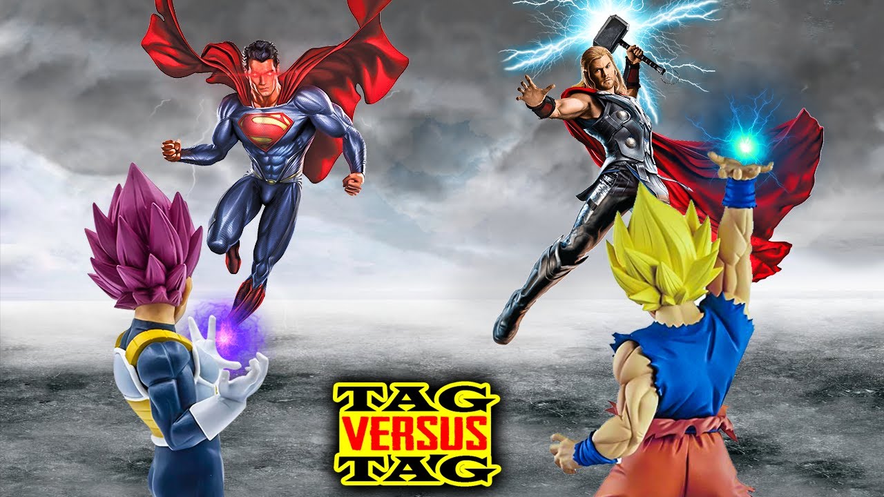 Goku & Vegeta(Team Saiyans) vs Thor & Superman (Full Detailed Version ...