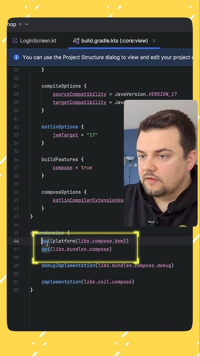 This is the difference between api and implementation in your build.gradle script - YouTube