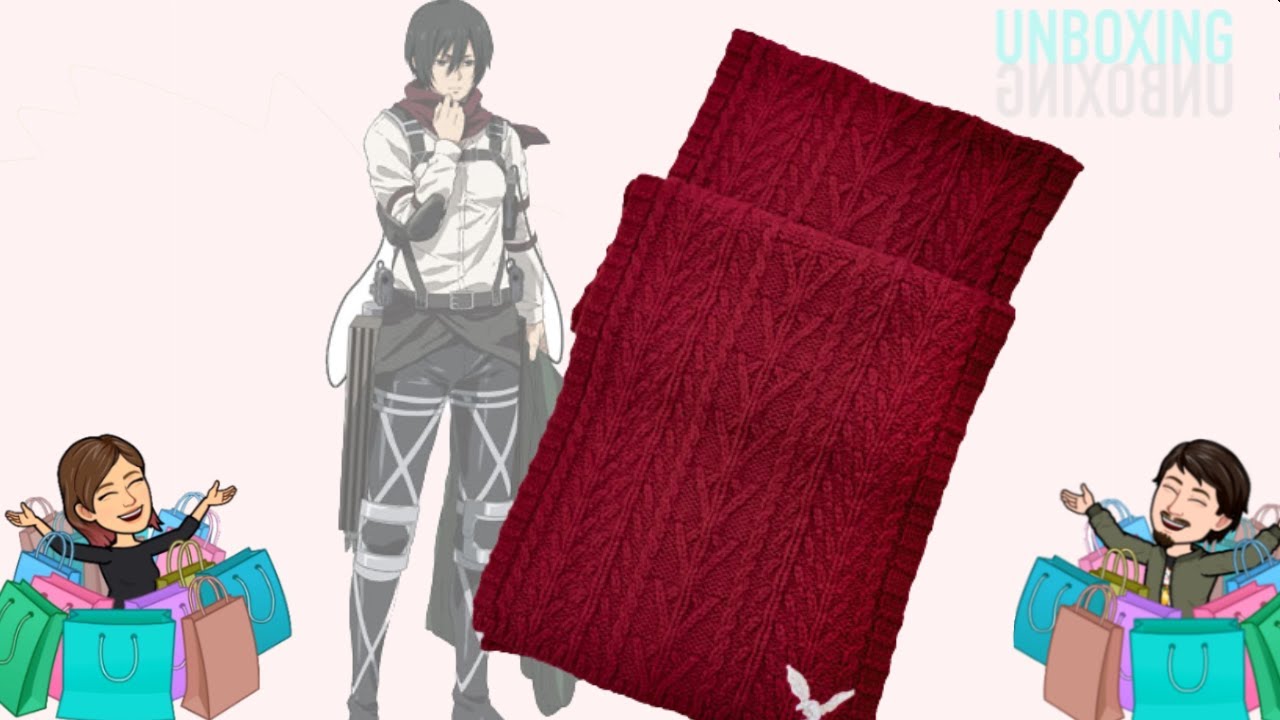 Unboxing Mikasa's scarf bufanda Shingeki no Kyojin Attack on Titan de ...
