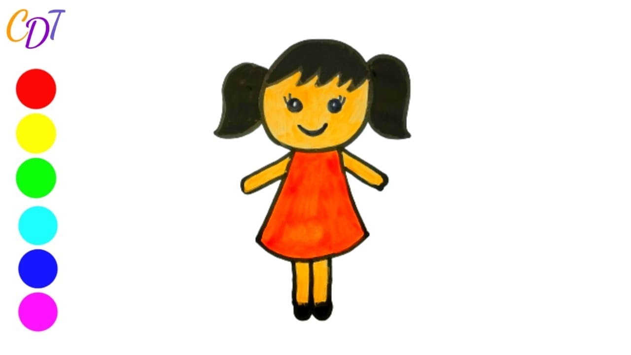 easy doll drawing for beginners | step by step | art for kids | baby ...