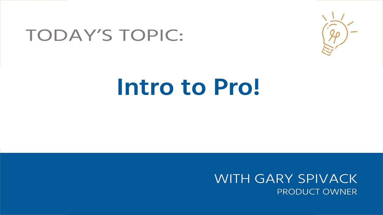 Intro to Pro! with Gary Spivack - YouTube