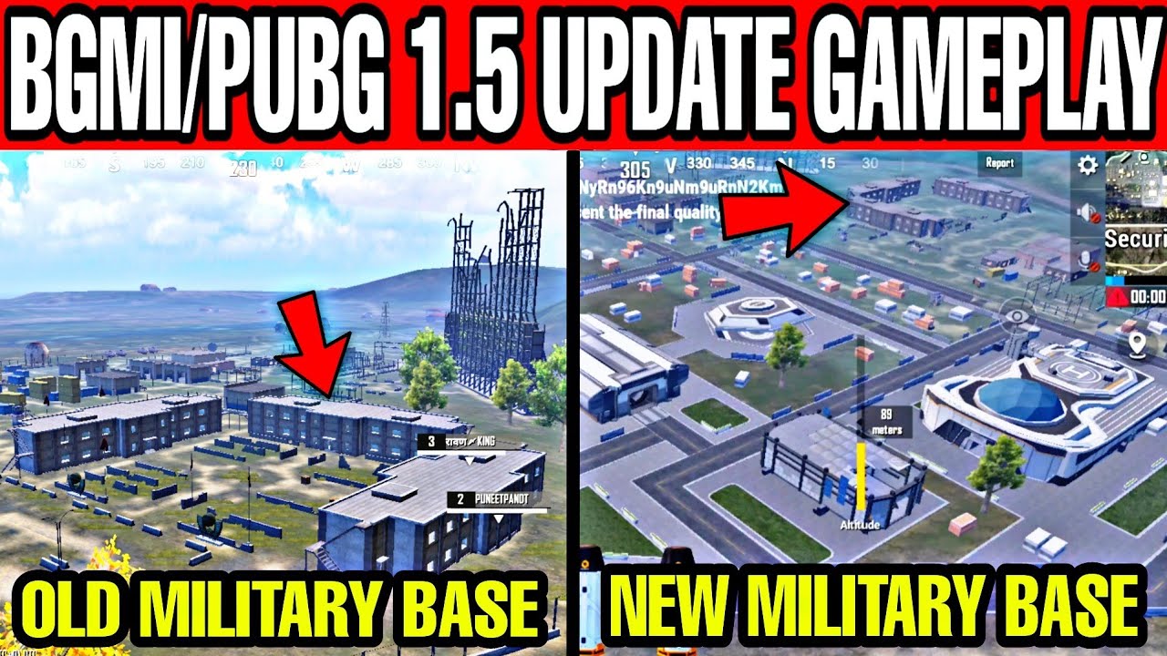 BGMI 1.5 UPDATE GAMEPLAY || OLD MILITARY BASE VS NEW MILITARY BASE ...