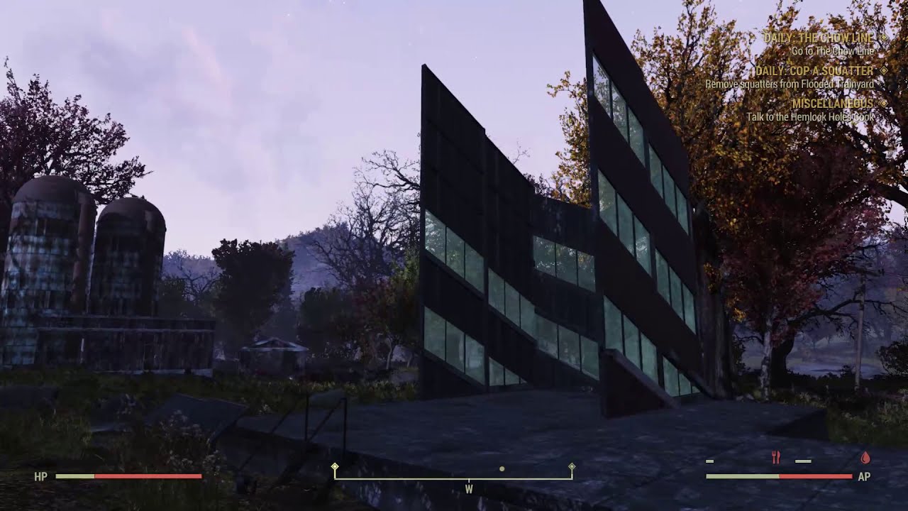 Fallout76 CAMP Building Tips Using Wall Slant walls - YouTube
