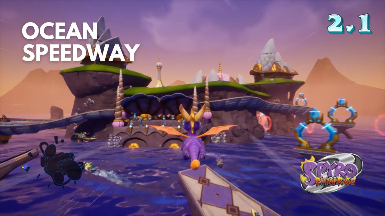 Spyro 2 Rypto's Rage : Ocean Speedway Gameplay - YouTube