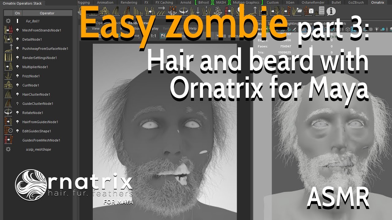 Ornatrix hair for maya - tappna