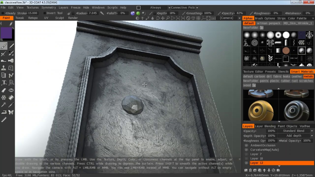 Painting normal maps in 3d coat, testing - YouTube
