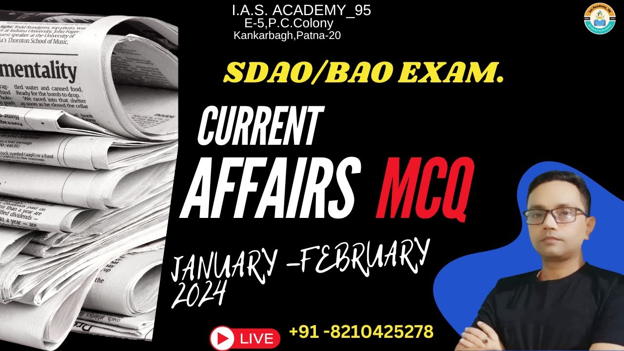 Current Affairs January- February 2024 MCQ - YouTube