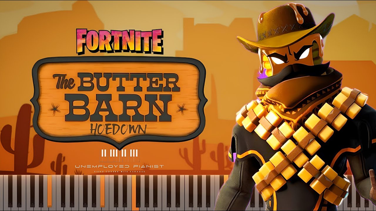 Fortnite - Butter Barn Hoedown (Piano cover | Tutorial | Karaoke) - YouTube