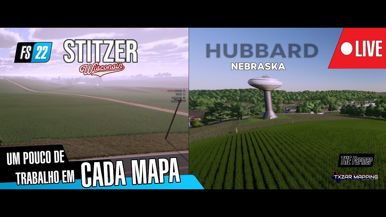 FS 22 | MAPA HUBBARD, NEBRASKA E STITZER, WISCONSIN | UM POUCO EM CADA ...