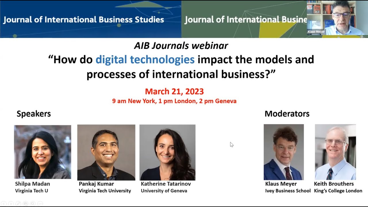 AIB Journal Webinar #29 - Digital Technologies' Impact on IB Models and ...