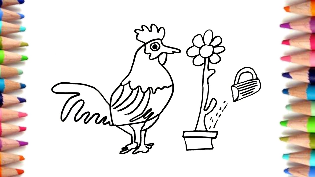 A Simple Roster And Flower Drawing For Kids || beginner artist So easy ...