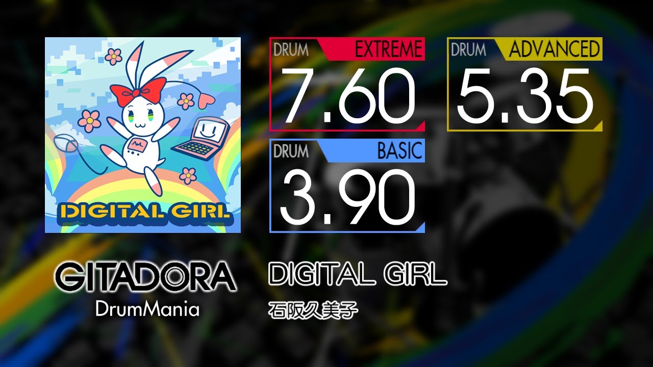 【GITADORA】 DIGITAL GIRL (EXTREME ~ BASIC) Drum - YouTube