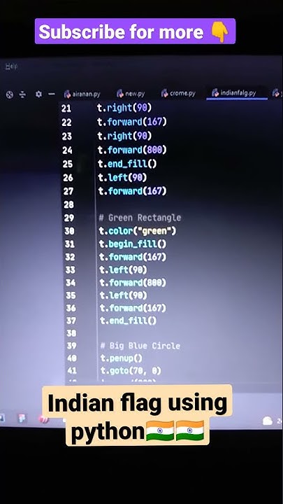 Indian_flag_🇮🇳_using_python_🔥_#shorts_# #python #Applet #shorts# #Flag #programming #coding ...