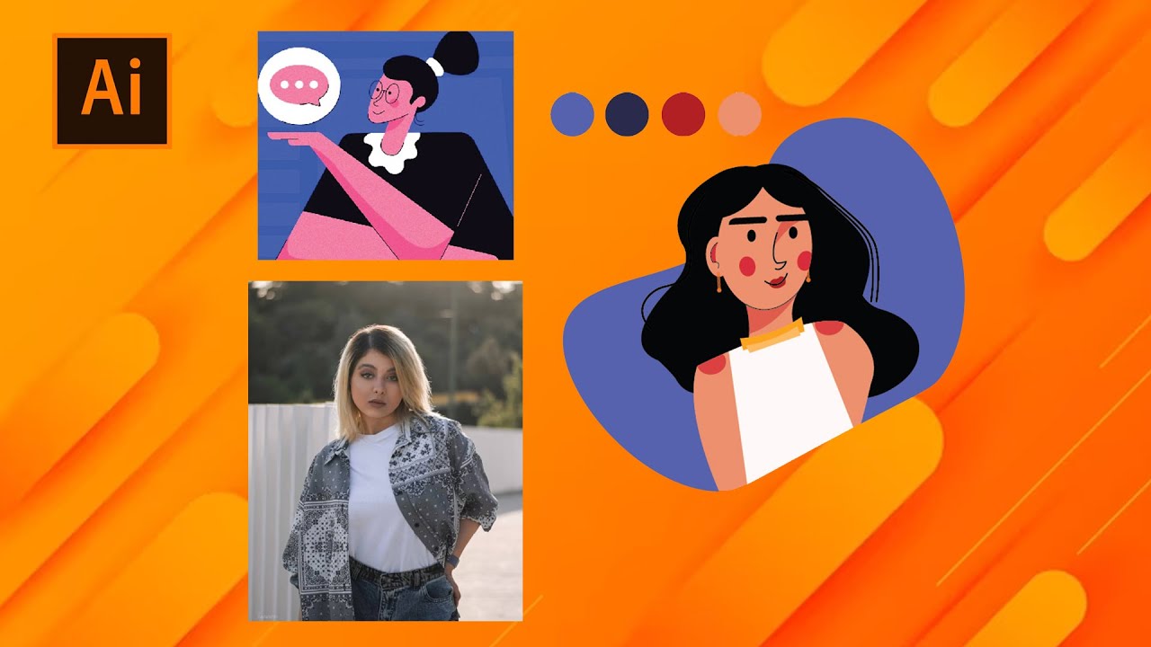 Adobe Illustrator Tutorial: Flat Character - YouTube
