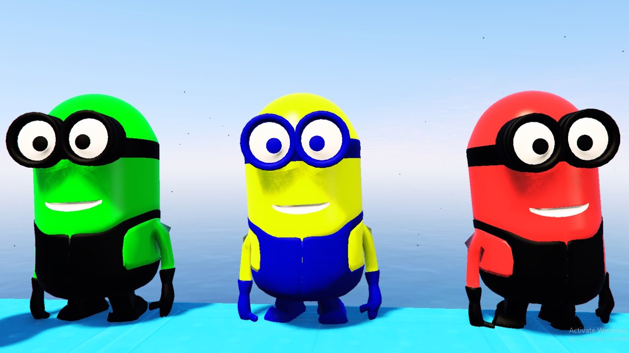 GTA 5 Epic Ragdolls RED SPIDERMAN VS RED MINION VS GREEN MINION Ep06 ...