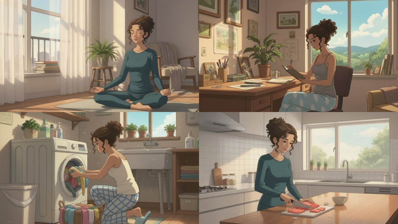 A Gentle Day of Cooking and Quiet Chores #viral #ghibli #anime #asmr # ...