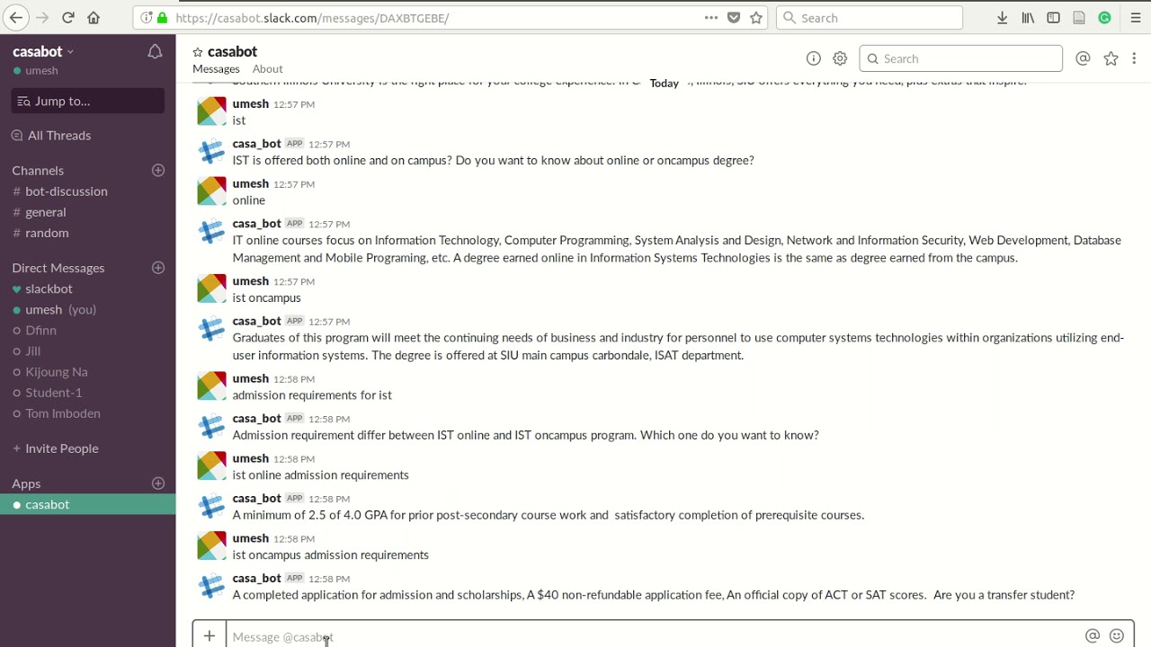 chat bot demo - YouTube
