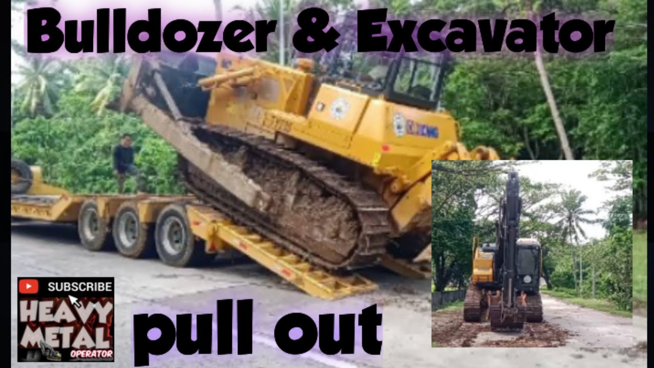 Bulldozer & excavator pull out, - YouTube