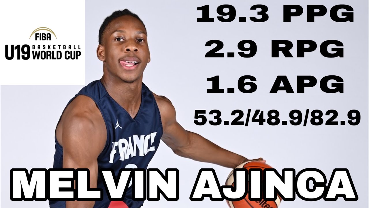 MELVIN AJINCA HIGHLIGHTS U19 WORLD CUP 2023 / 19.3PPG, 2.9RPG , 1.6APG ...