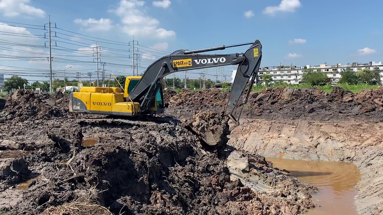 Volvo EC210B PRIME ขุดบ่อดินเลน ดูเพลินๆ - YouTube