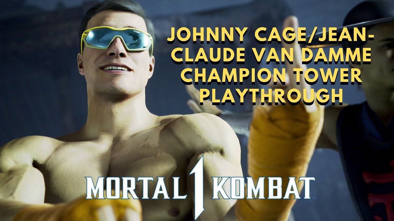 MORTAL KOMBAT 1 - JOHNNY CAGE/JEAN-CLAUDE VAN DAMME Champion Tower Playthrough. - YouTube