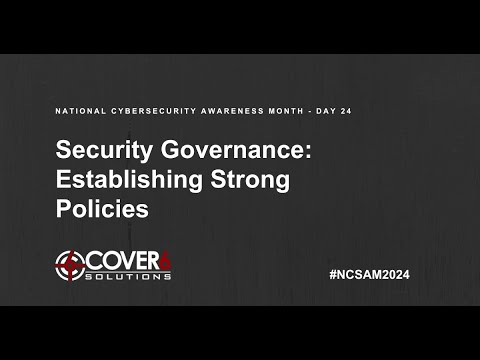 Security Governance: Inaugurating Strong Policies - YouTube