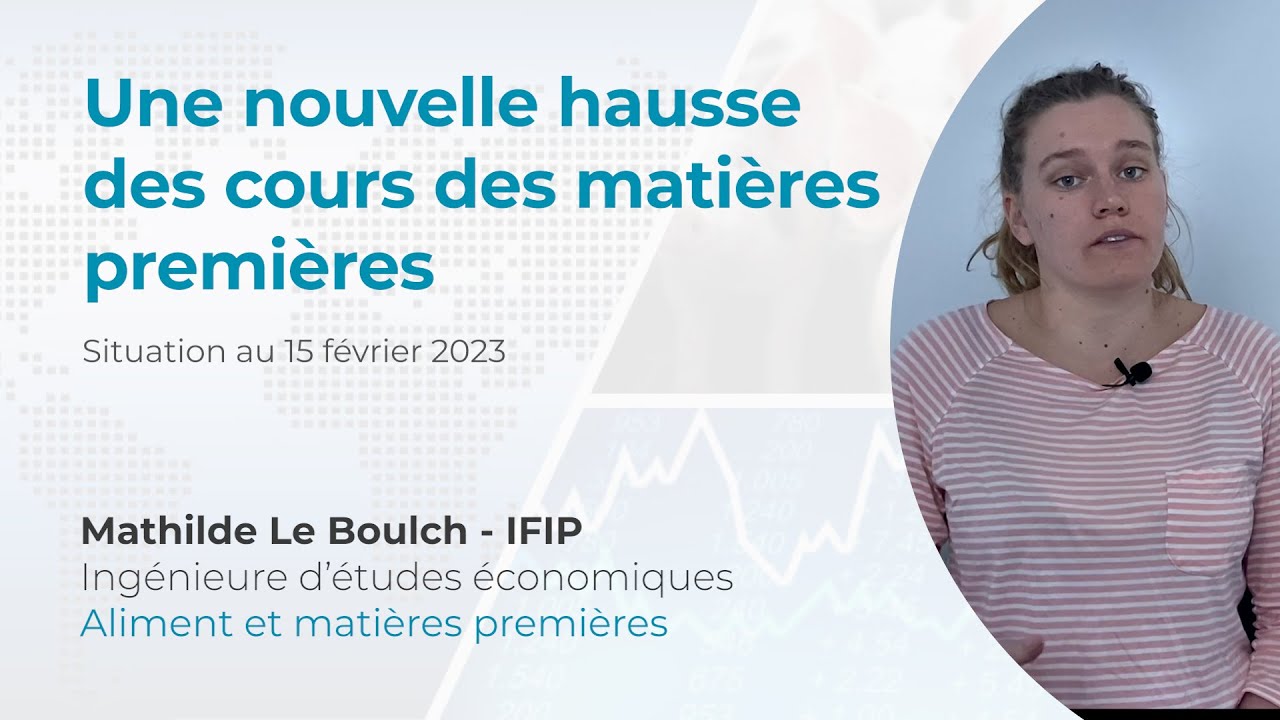 Nouvelle hausse des cours des matières premières (situation au 15/02/23 ...