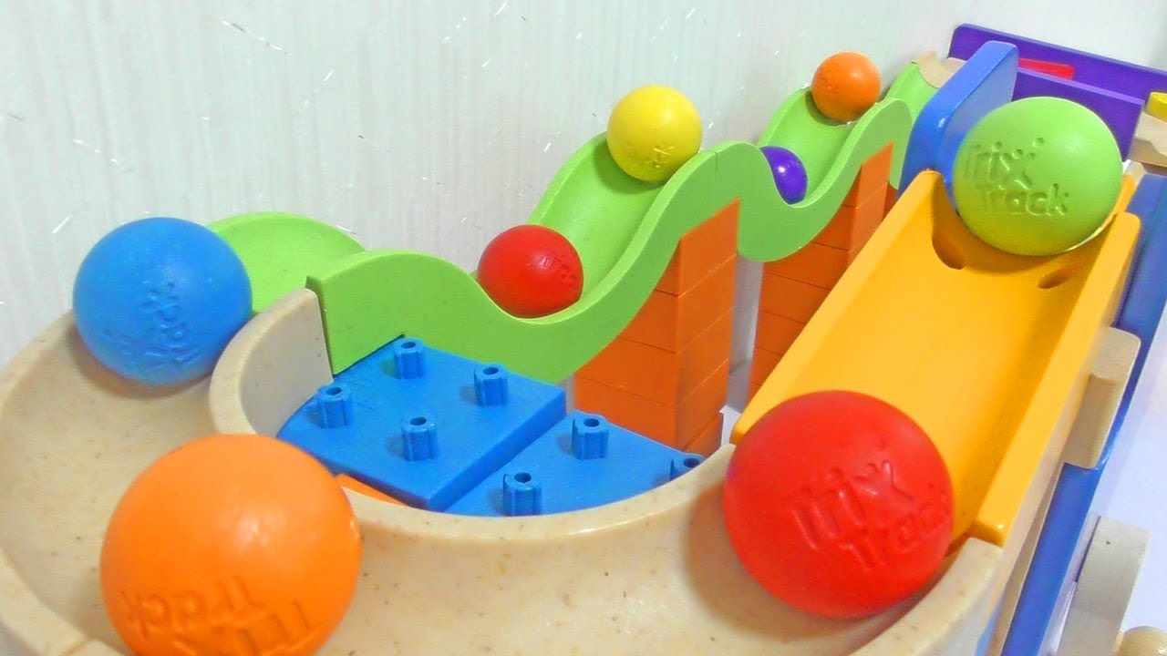 Marble Run Race ☆ 4 Trix Track Wave Slope x Hammer x Big Balls - YouTube