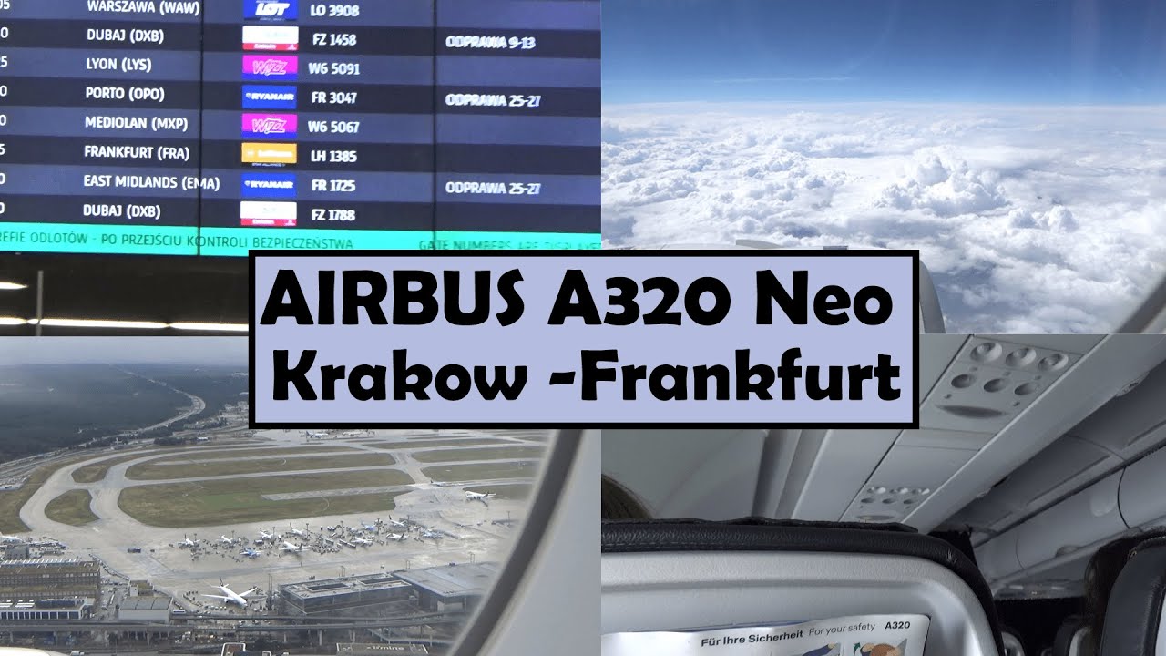 Lufthansa Airbus A320 Neo flight Krakow - Frankfurt Economy Class - YouTube