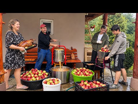 Karpatlar'da Köy Yaşamı 🪿 Kaz Kızartma, Taze Elma Suyu ve Erikli Nutella Yapımı