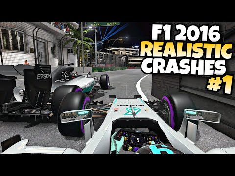 F1 2016 REALISTIC CRASHES #1