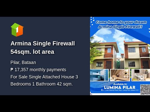Armina Single Firewall 54sqm. lot area - YouTube