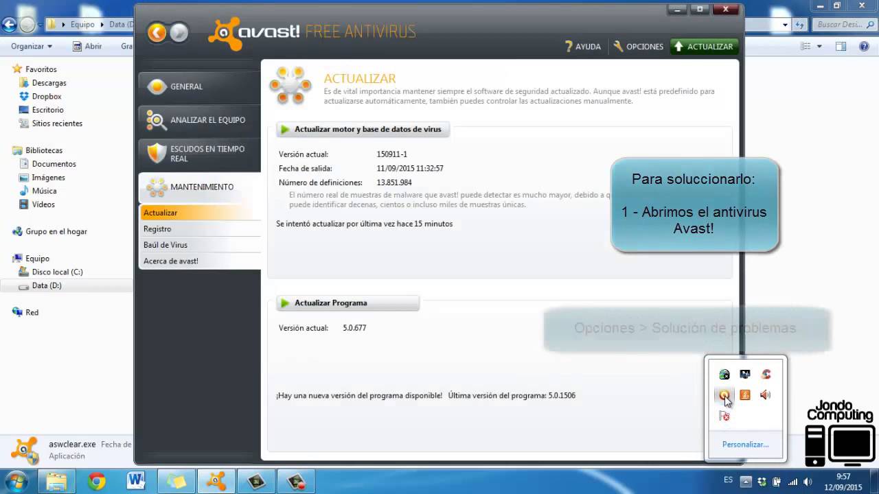The avast! self protection module is enabled - YouTube