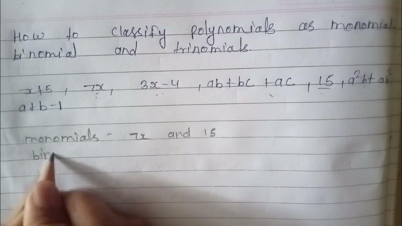 How to classify monomials,binomials and trinomials . very easy to trick - YouTube